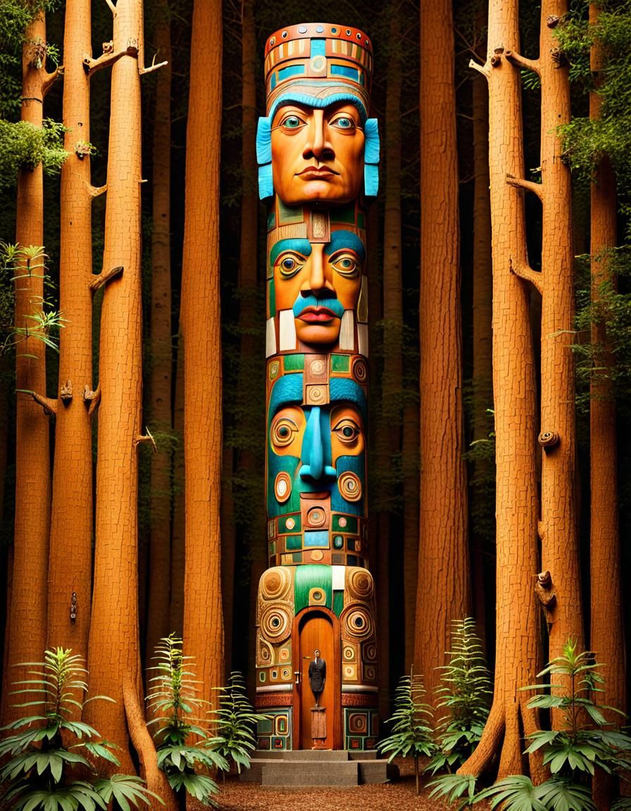 Totem Pole Tiny Home - AI Generated Artwork - NightCafe Creator
