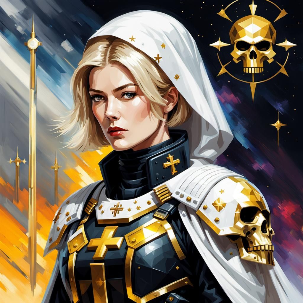 Warhammer 40k, Space Marine, futuristic soldier, beautiful young woman ...