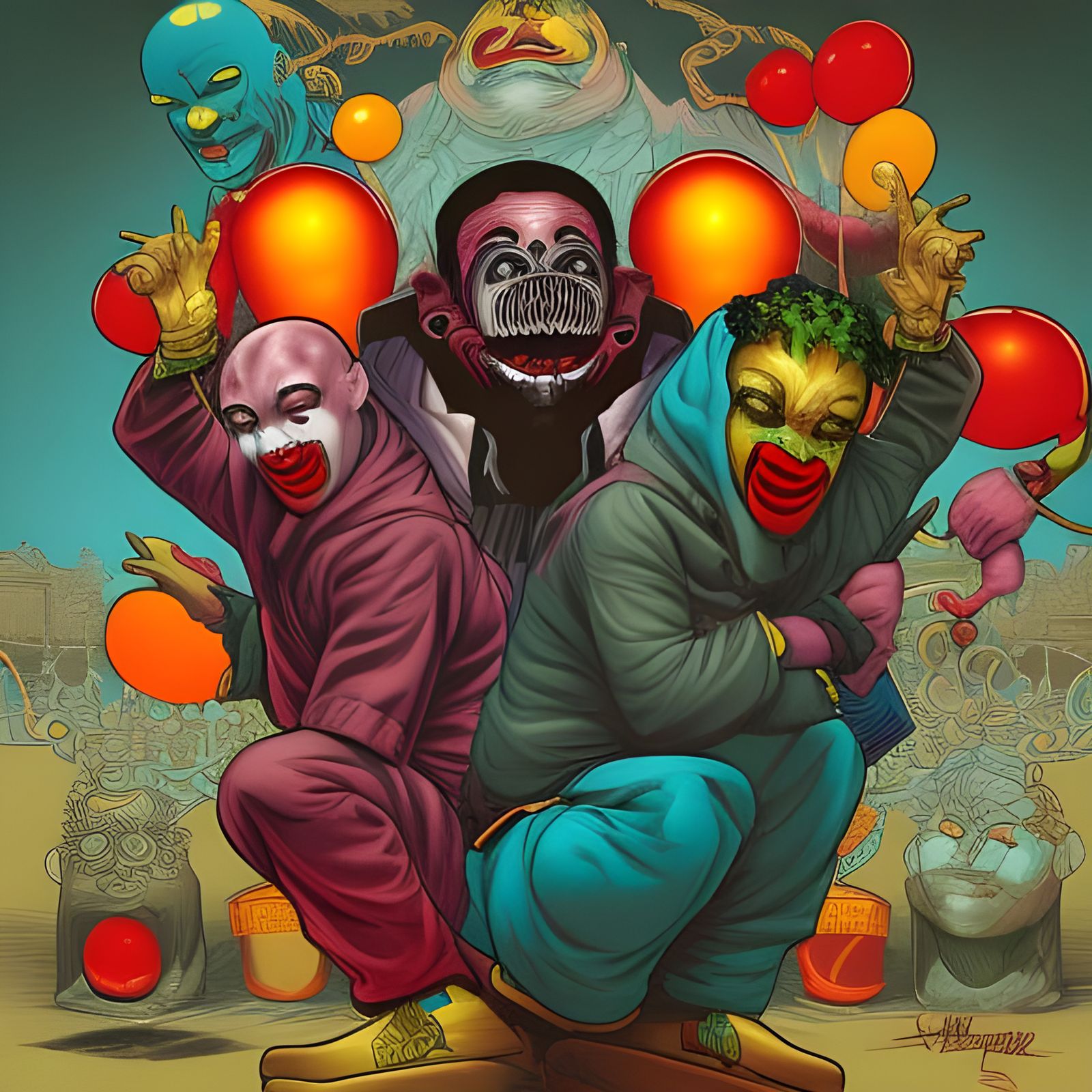 Riot of a a trio - AI Generated Artwork - NightCafe Creator