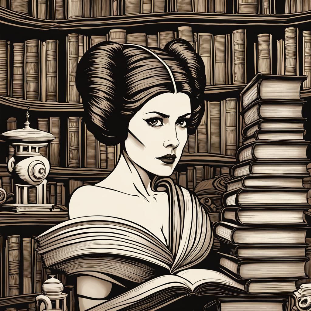 Librarian Leia - AI Generated Artwork - NightCafe Creator