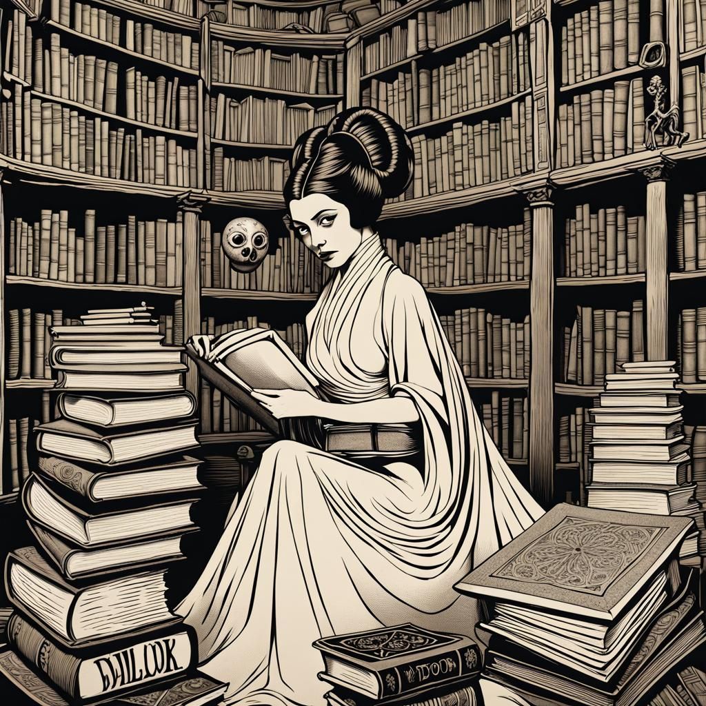 Librarian Leia - AI Generated Artwork - NightCafe Creator