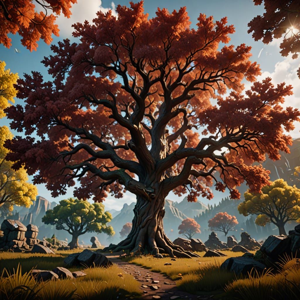 Red Oak - Epic Red Oak 3D Masterpiece in HDR