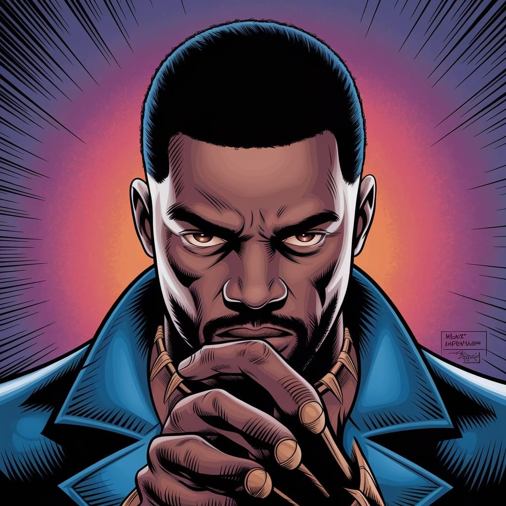 Erik Killmonger as Comic Book Art - AI Art