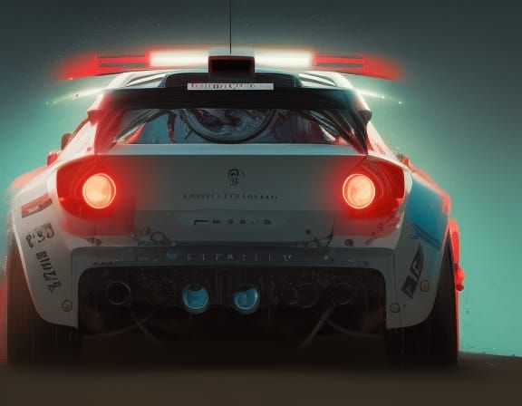 rally car rear view - AI Generated Artwork - NightCafe Creator
