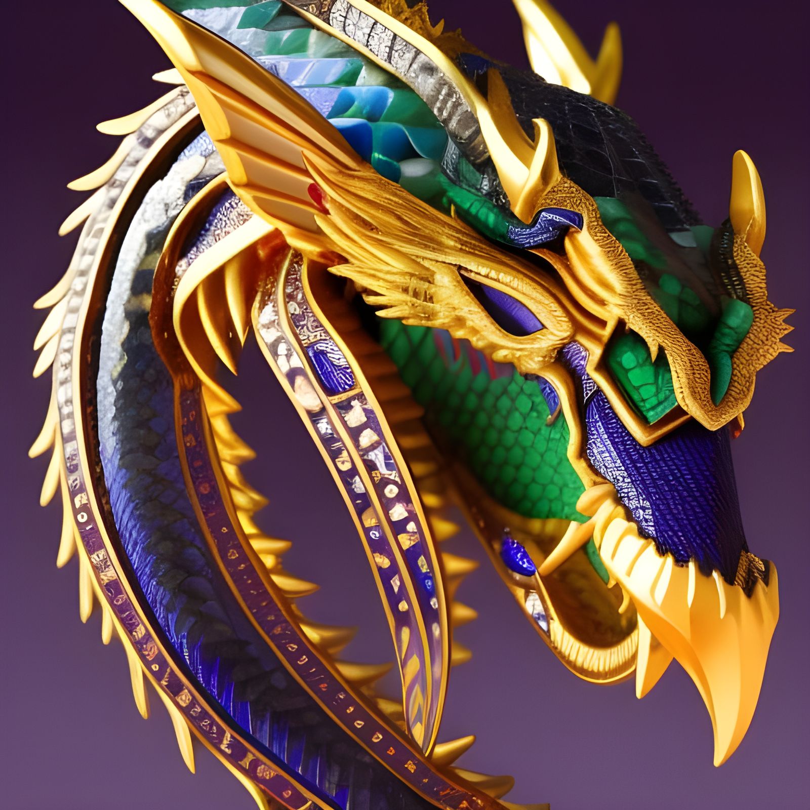 Purple~Green Parrot~Beak Dragon - AI Generated Artwork - NightCafe Creator