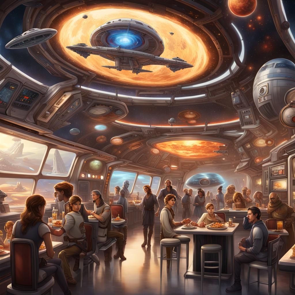 16k resolution, art by George Lucas, Star Wars themed food truck ...