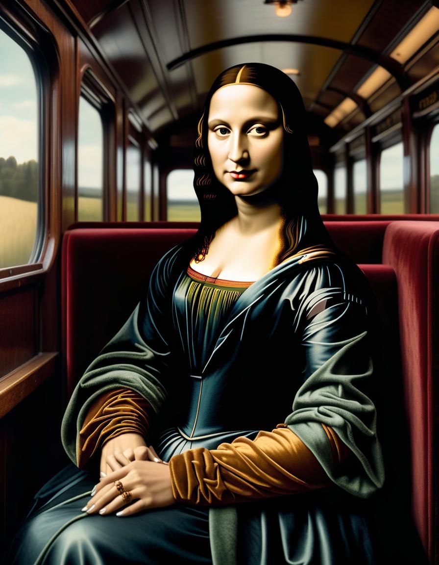 Mona Lisa On A Train Ai Generated Artwork Nightcafe Creator