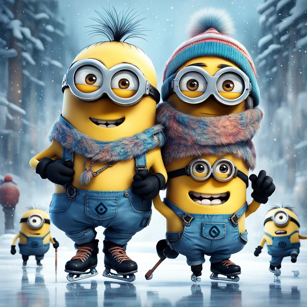 Minion in Ice Skating 2 - AI Generated Artwork - NightCafe Creator