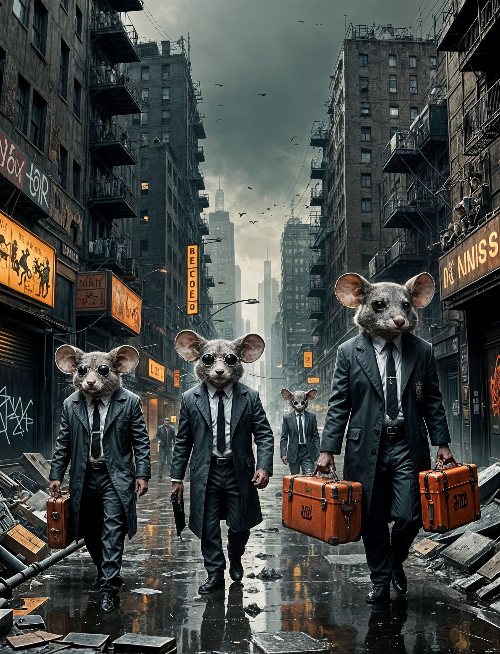 Three blind mice, dressed in sleek, designer suits and shades ...