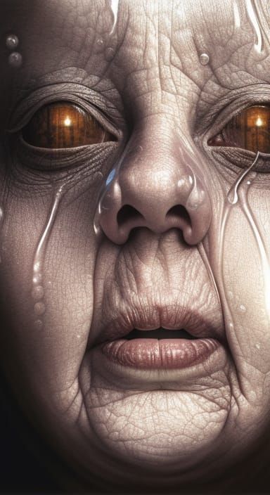 Crying Creature - AI Generated Artwork - NightCafe Creator