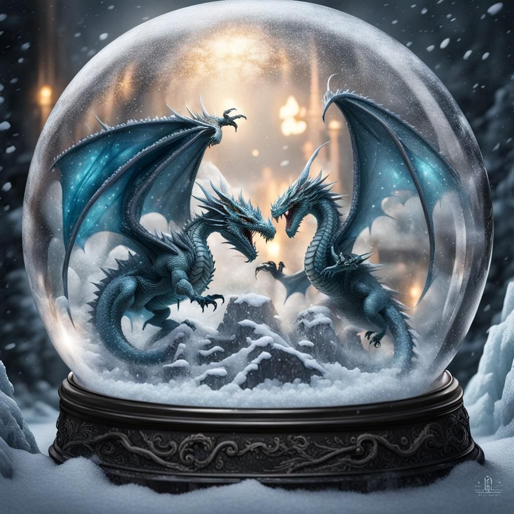 Epic ice dragon battle - AI Generated Artwork - NightCafe Creator
