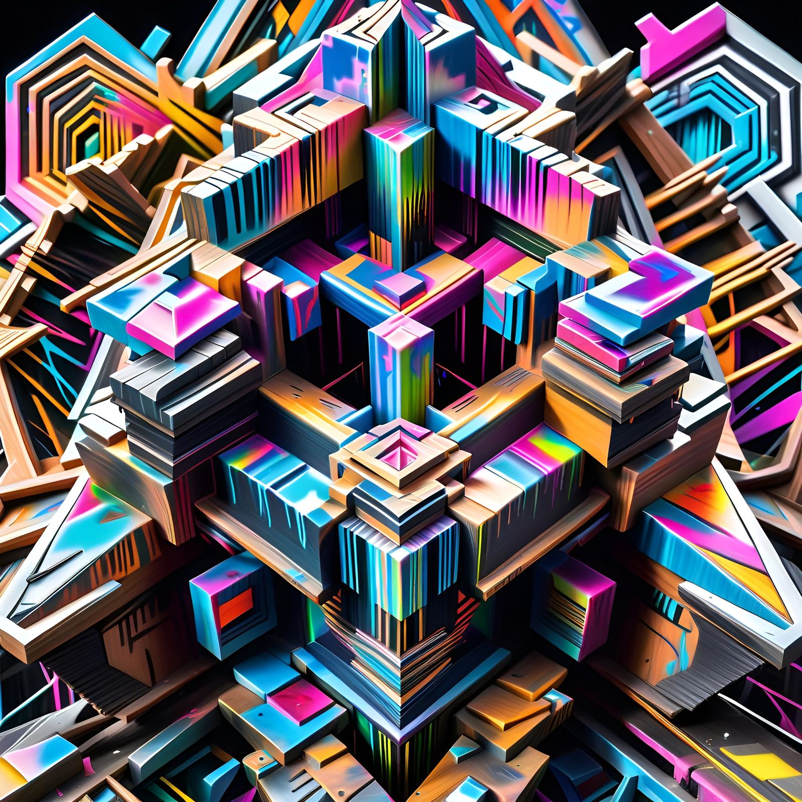 Abstract geometric psy-art 06mar24 - AI Generated Artwork - NightCafe ...