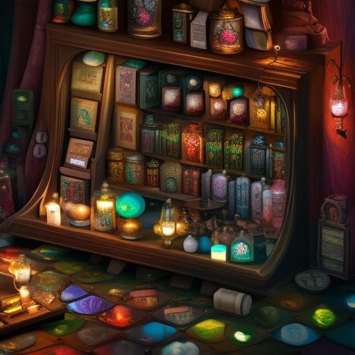 magic shop corner - AI Generated Artwork - NightCafe Creator