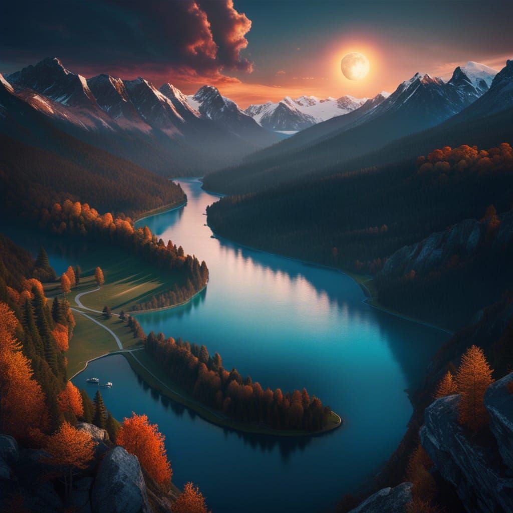 Aerial View of Mountainous Landscapes with Serene Valleys. - AI ...