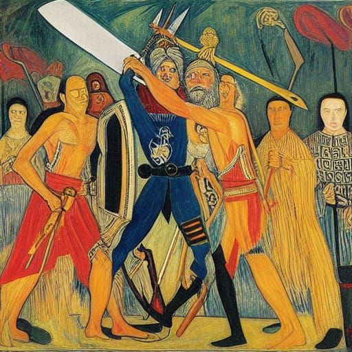 Cyberpunk Ruler Succumbs to Sticky Captivity - AI Art