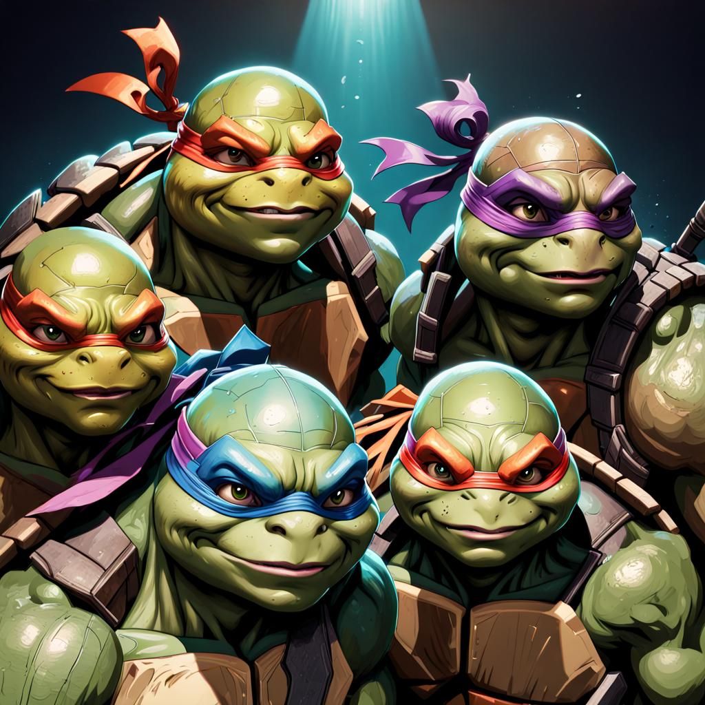 Ninja turtles mutants four guys - AI Generated Artwork - NightCafe Creator