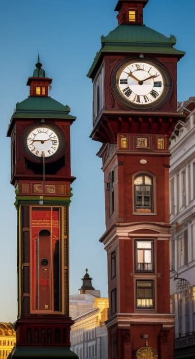 Traditional Tower Clocks - AI Generated Artwork - NightCafe Creator