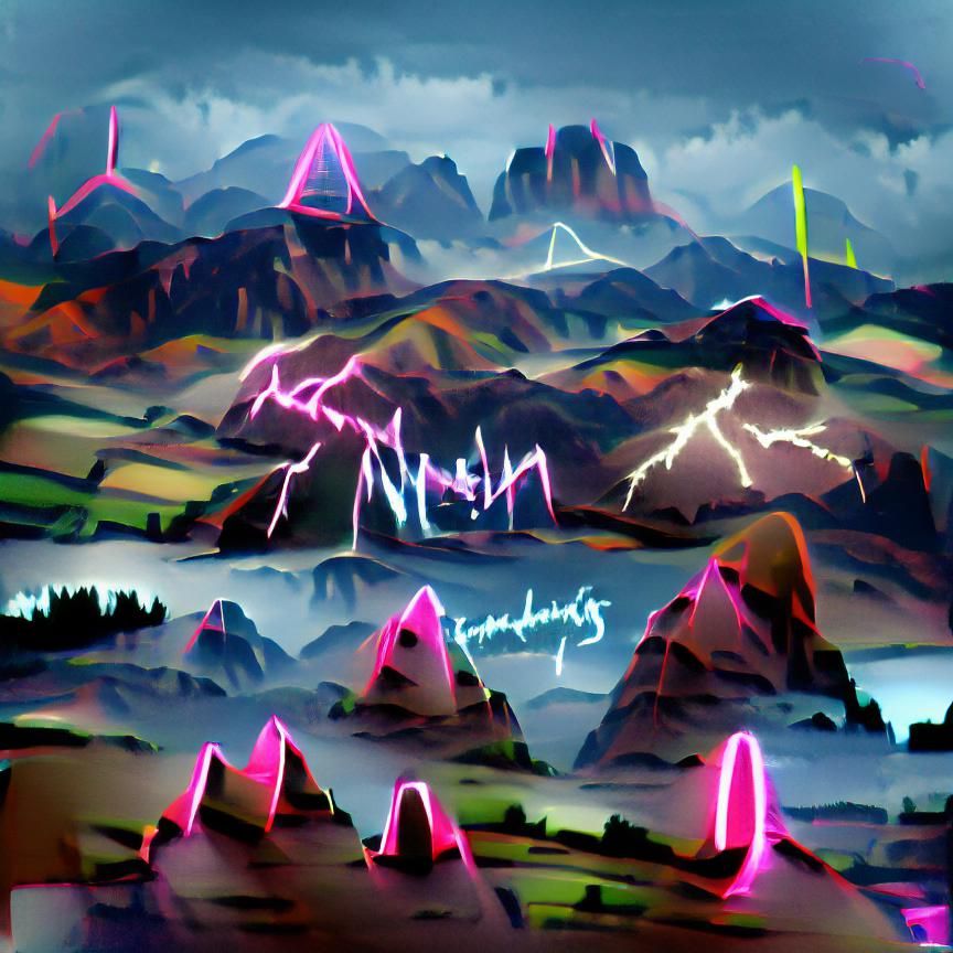 Neon Storm - AI Generated Artwork - NightCafe Creator