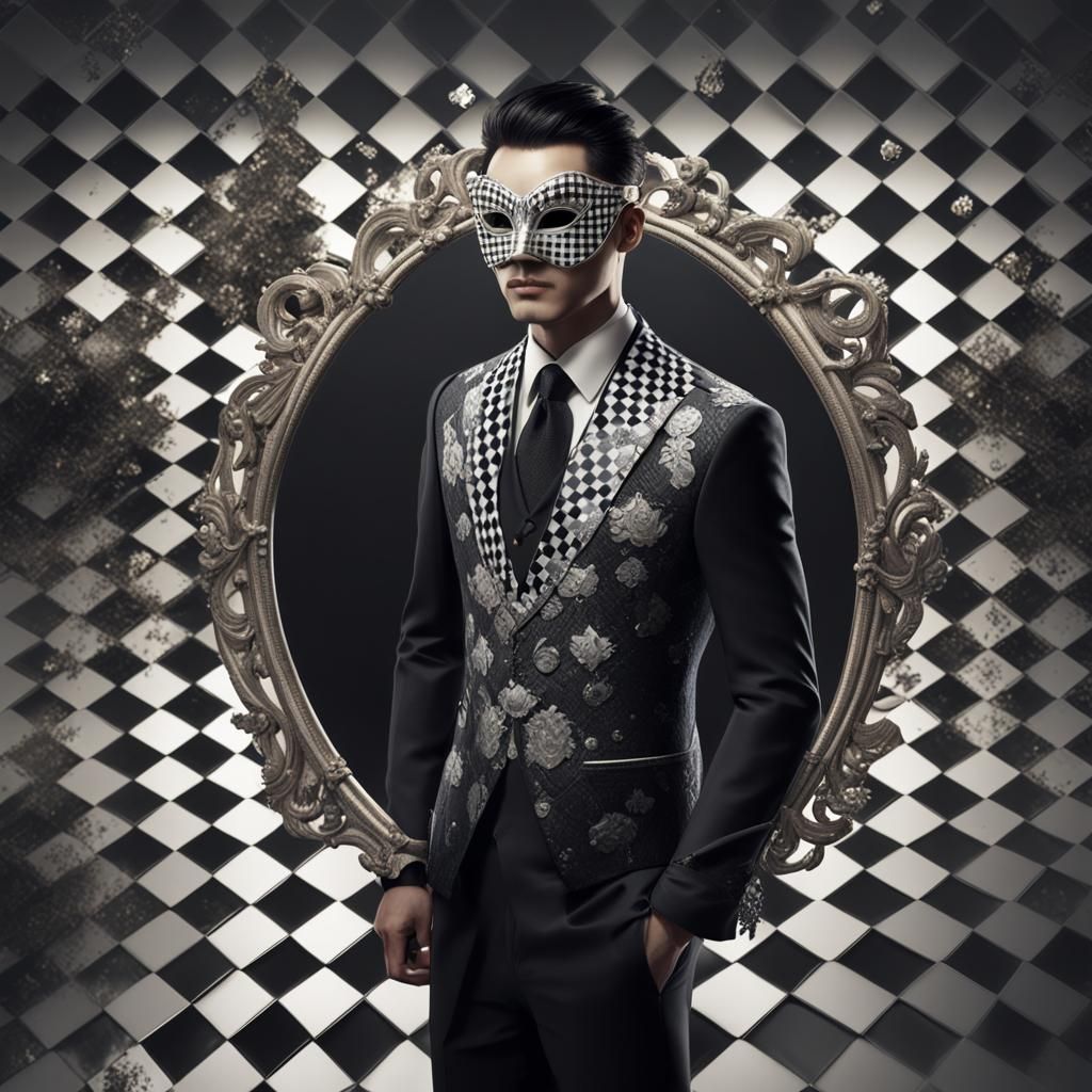 Checkered Mask - AI Generated Artwork - NightCafe Creator