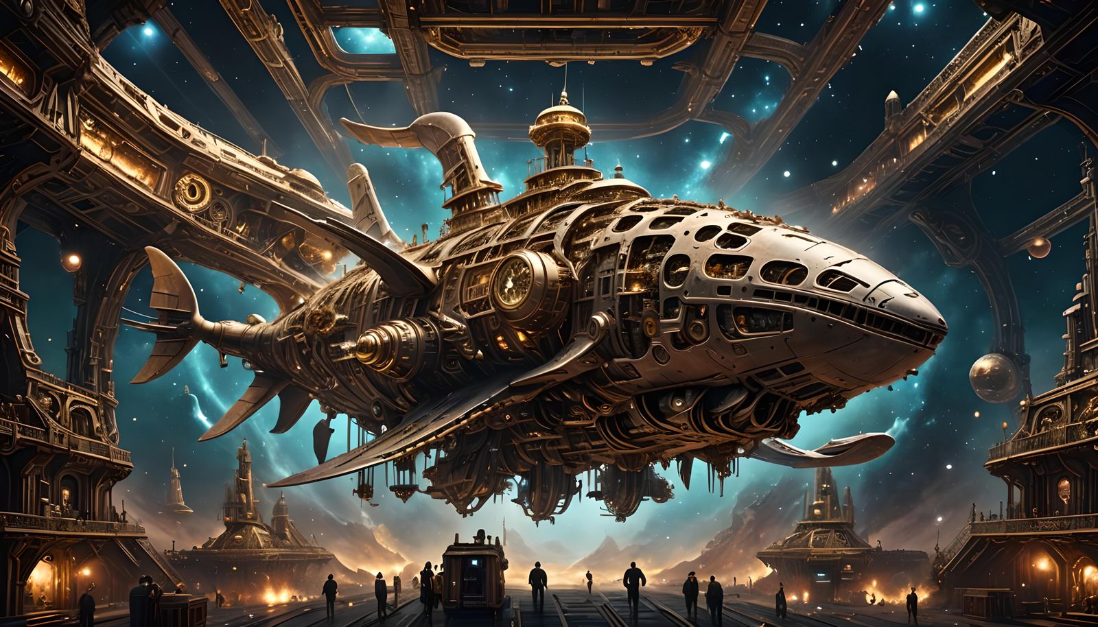 steampunk-spaceship - AI Generated Artwork - NightCafe Creator