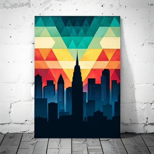 Geometric City - AI Generated Artwork - NightCafe Creator