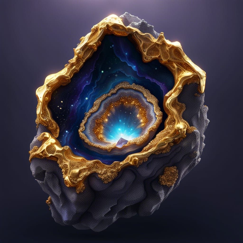 A Geode With Gold and Diamond I - AI Generated Artwork - NightCafe Creator