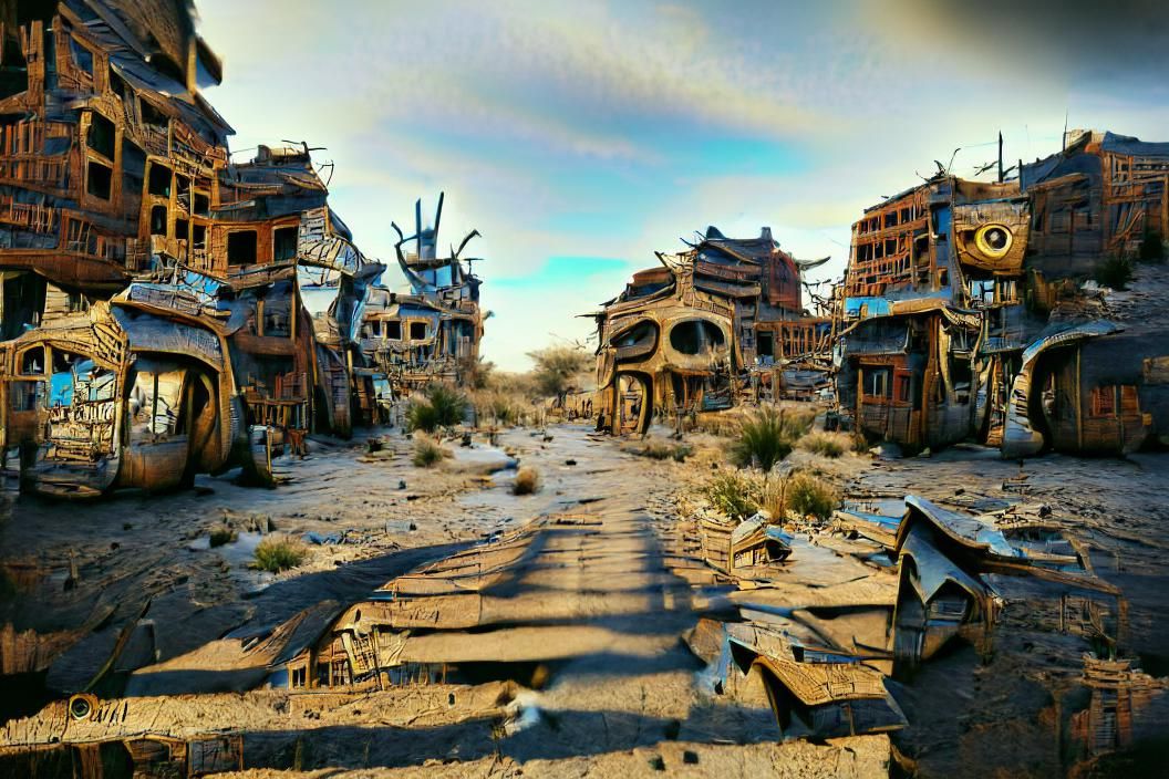 Desert ghost town trending on Artstation Unreal Engine 3D shading ...