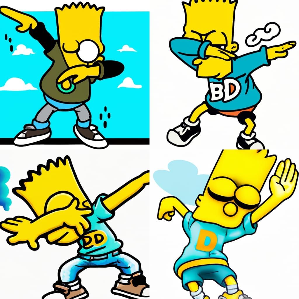 Bart Simpson dab - AI Generated Artwork - NightCafe Creator