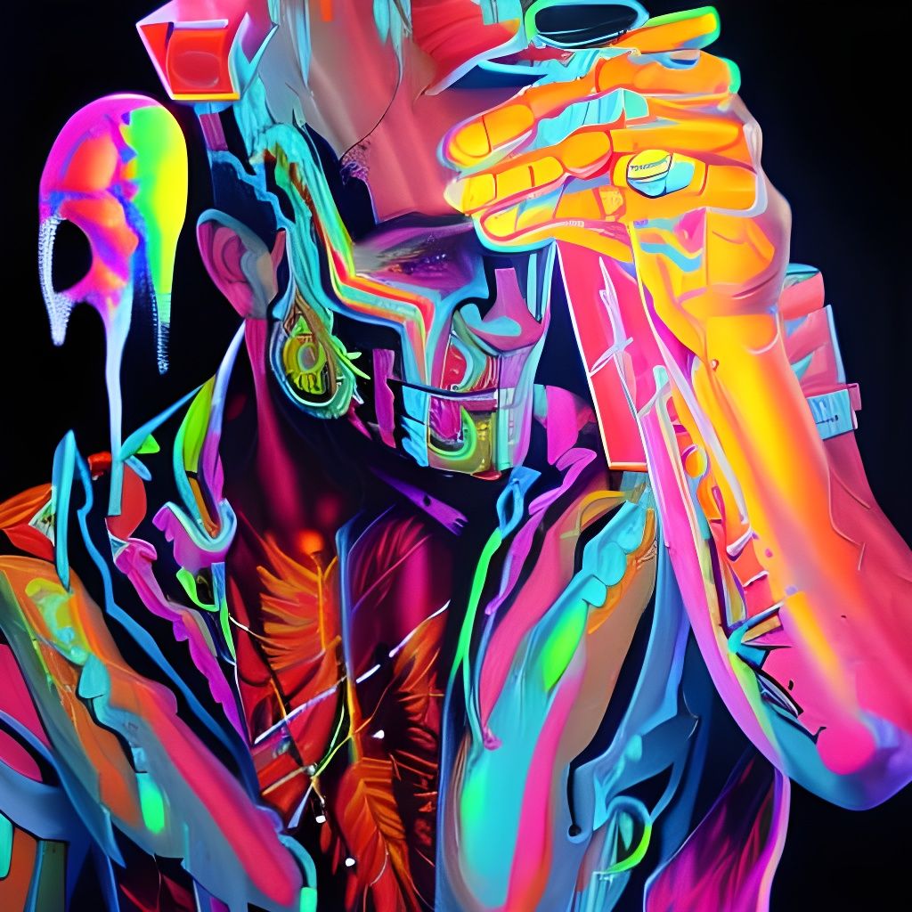 Male Rebel of Neon Cyber High Society