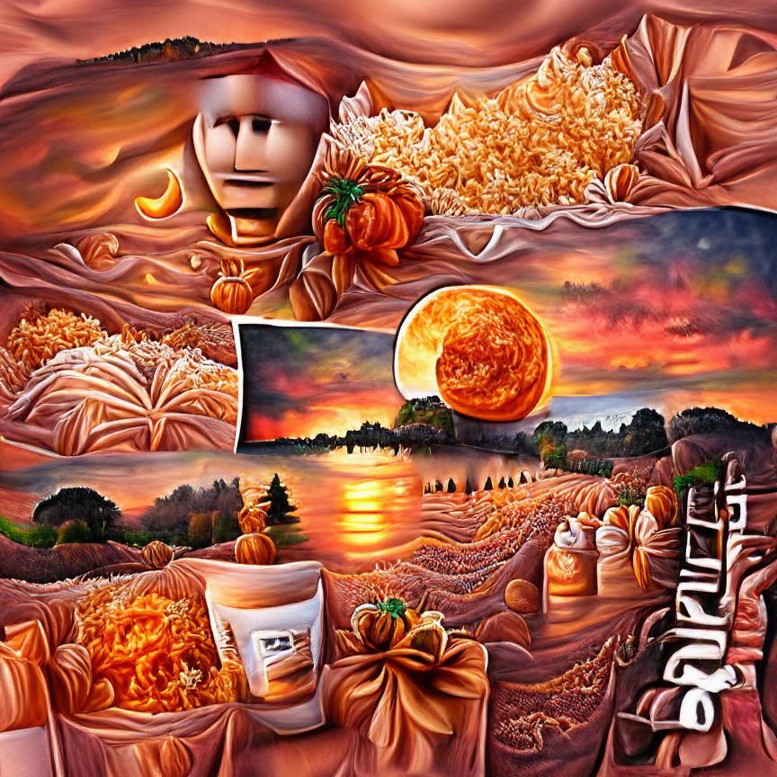Pumpkin spice sunset evolved - AI Generated Artwork - NightCafe Creator