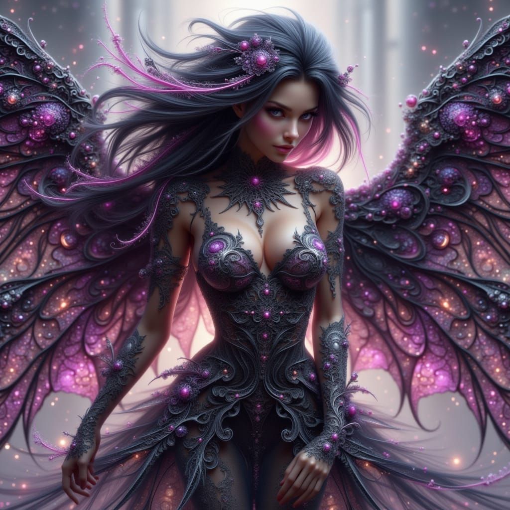 A Fractal Lace Dark Angel - Dark Angel in Kinetic Tech Armor...