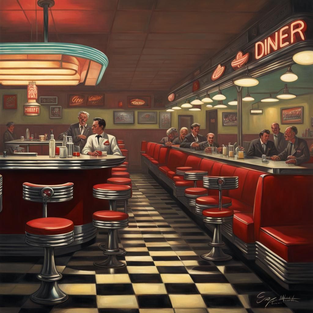 1950s diner - AI Generated Artwork - NightCafe Creator