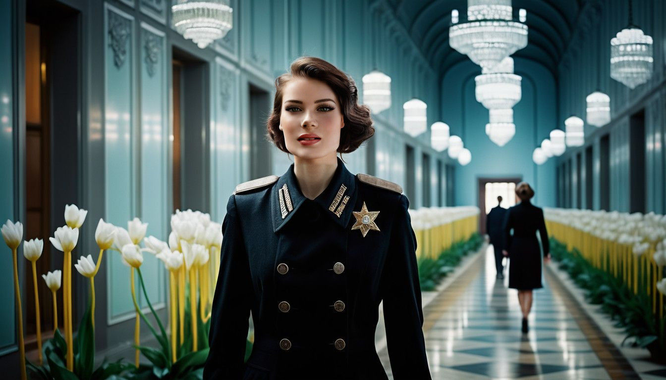 Soviet Female Secret Service Agents in Uniform Boa... - AI Art