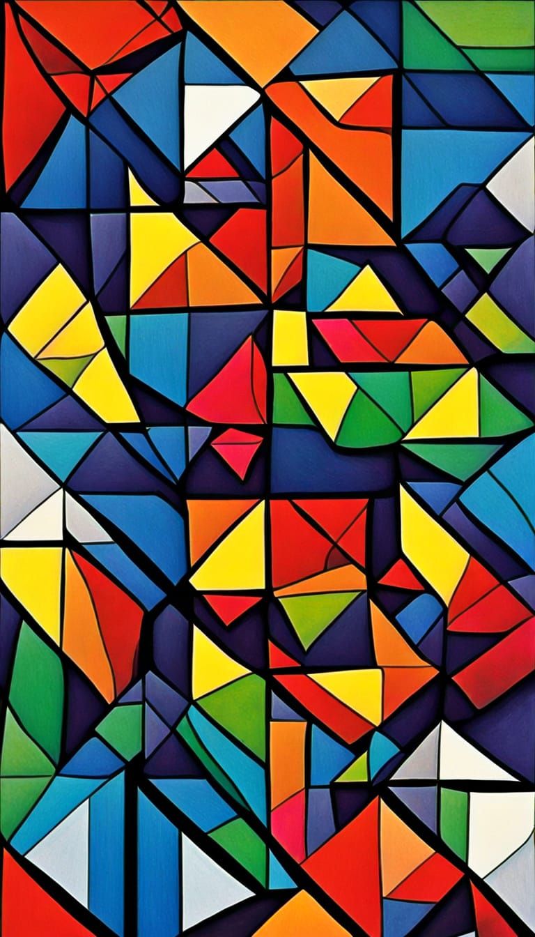 Cubist Cubism Cubed - Geometric Cubist Art in Multiple Persp...
