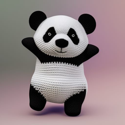 Panda wool toy - AI Generated Artwork - NightCafe Creator