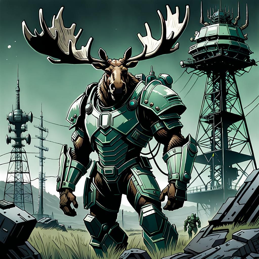 Battle Beast #33 - Wave Moose - AI Generated Artwork - NightCafe Creator