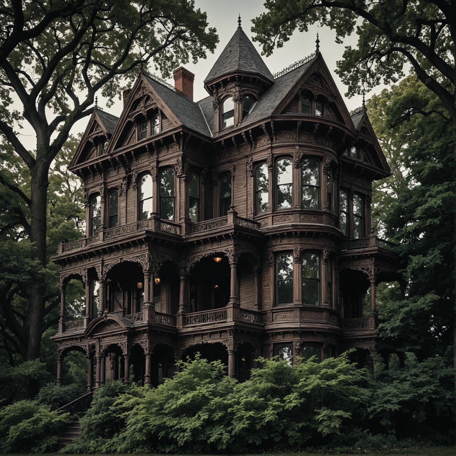 Haunted queen anne - AI Generated Artwork - NightCafe Creator