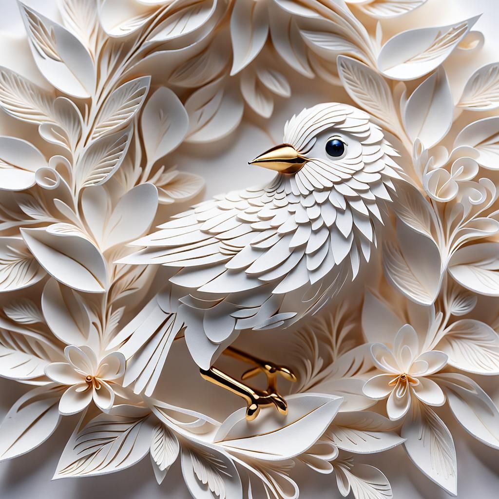 Paper Art: cute bird. - AI Generated Artwork - NightCafe Creator