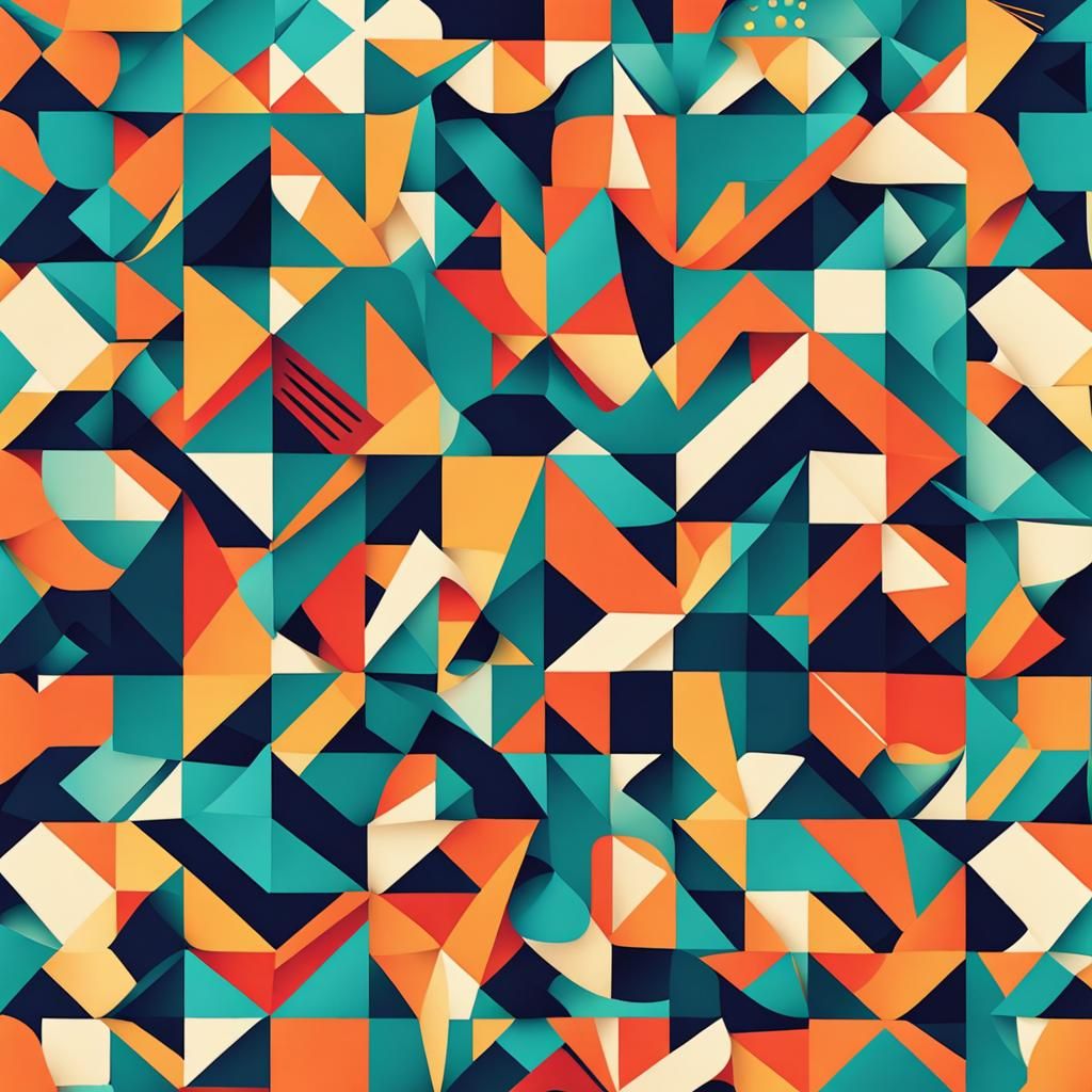 make a design of using geometric mix with abstract design, any color ...