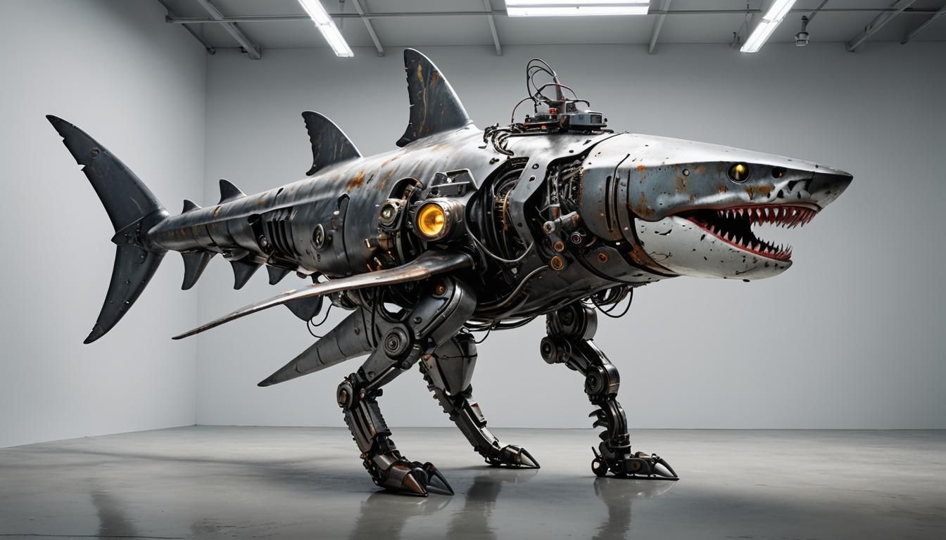 Cyborg Jaws - AI Generated Artwork - NightCafe Creator