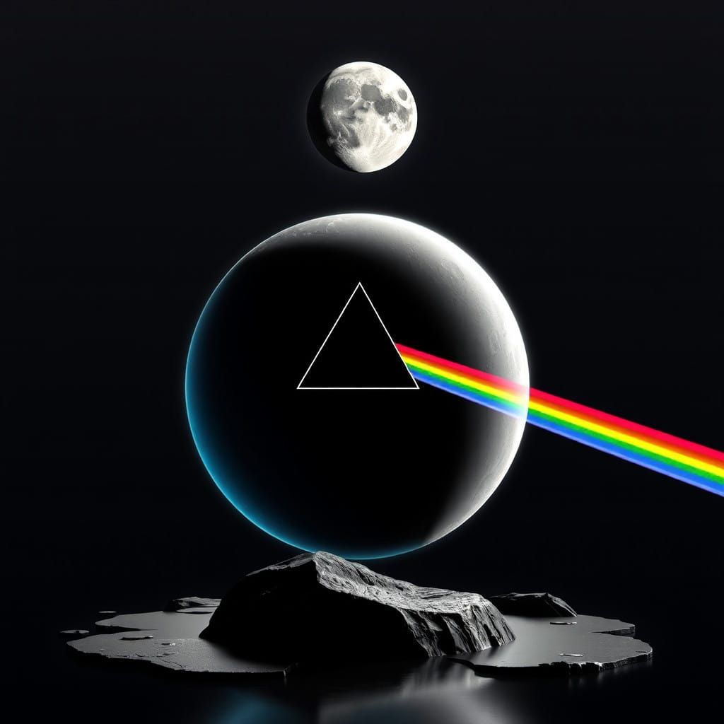 Ethereal Prism on the Dark Side of the Moon - AI Art