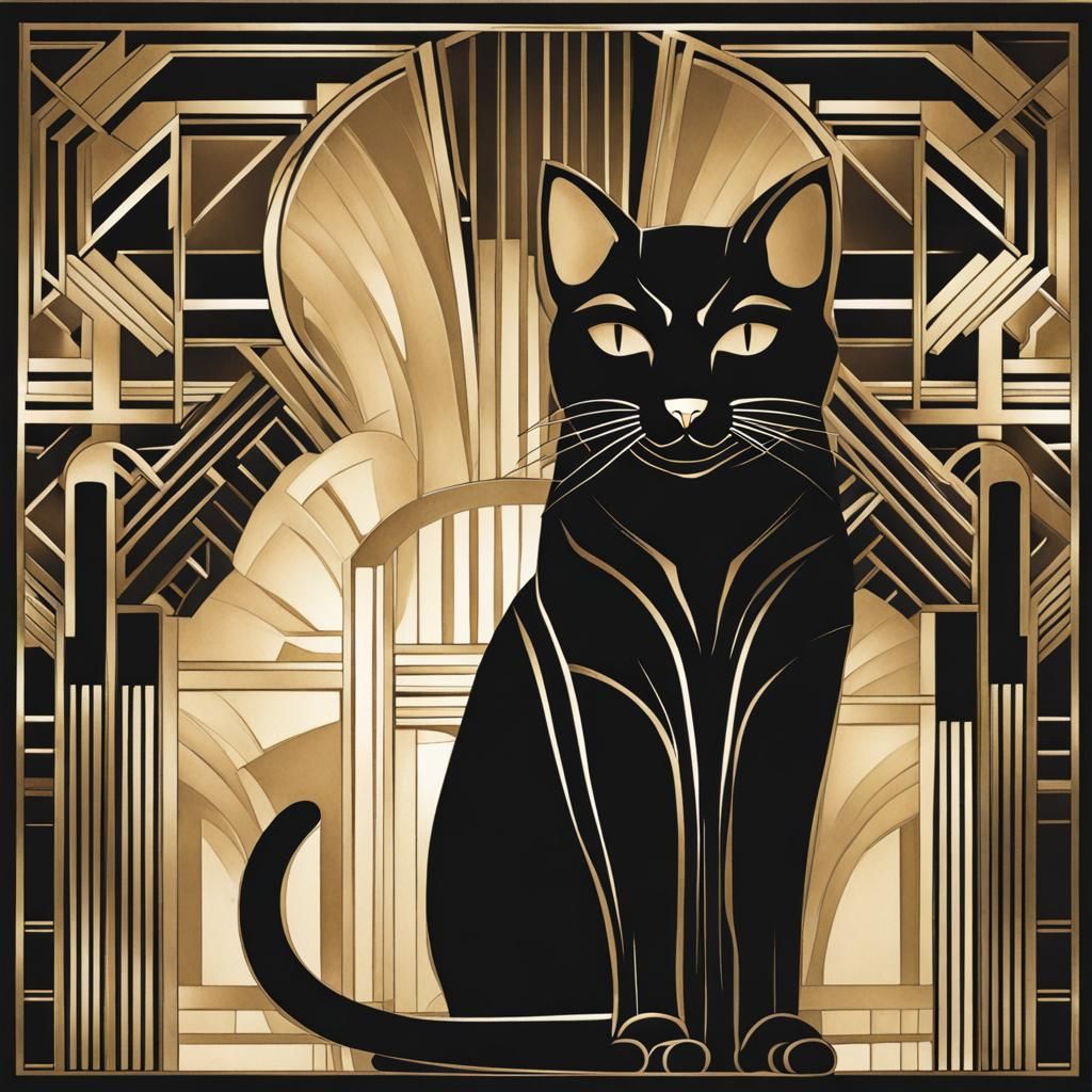 Art deco cat - AI Generated Artwork - NightCafe Creator