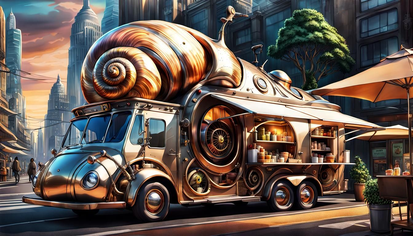 Snail Food Truck - AI Generated Artwork - NightCafe Creator