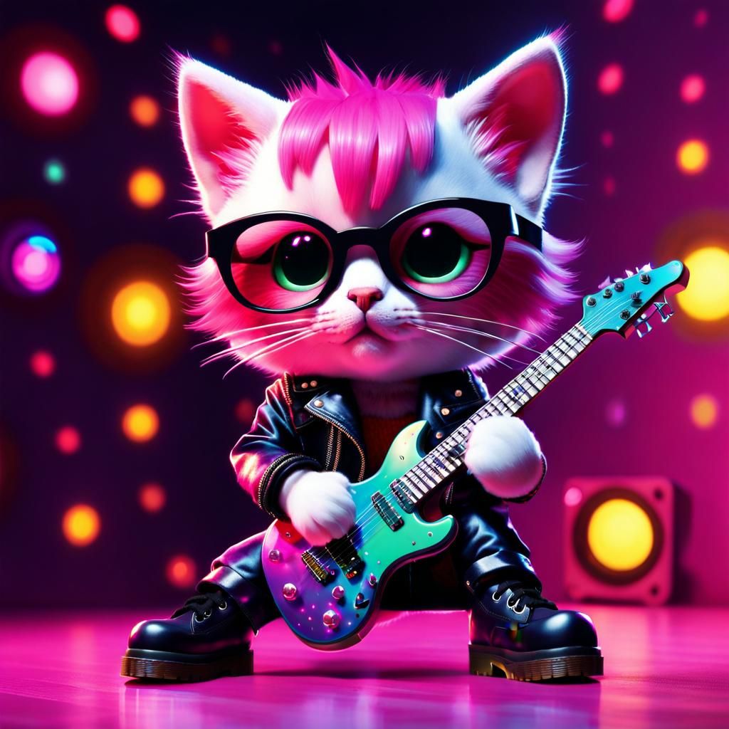 Well combed pink punk cat - AI Generated Artwork - NightCafe Creator