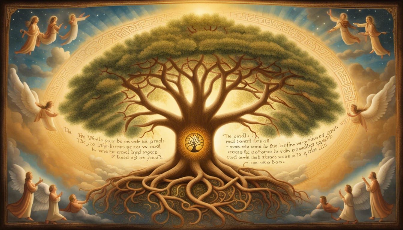 a tree of life, with its roots reaching down into the earth and its ...