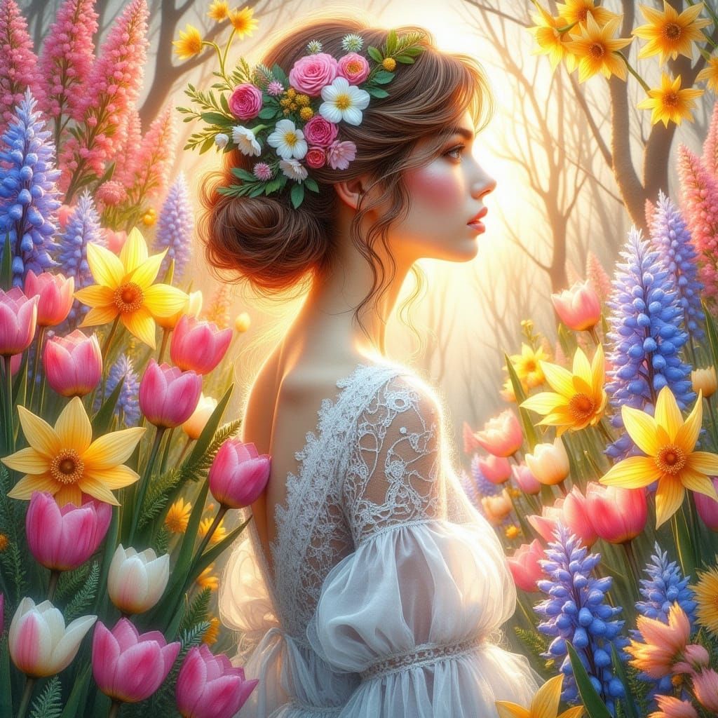 retrato en primavera - Elegant Spring Portrait with Vibrant ...