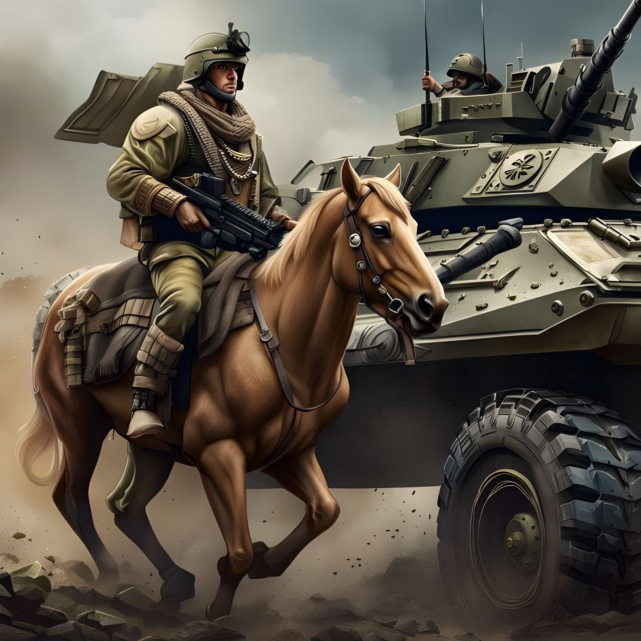 Modern combat centaur - AI Generated Artwork - NightCafe Creator