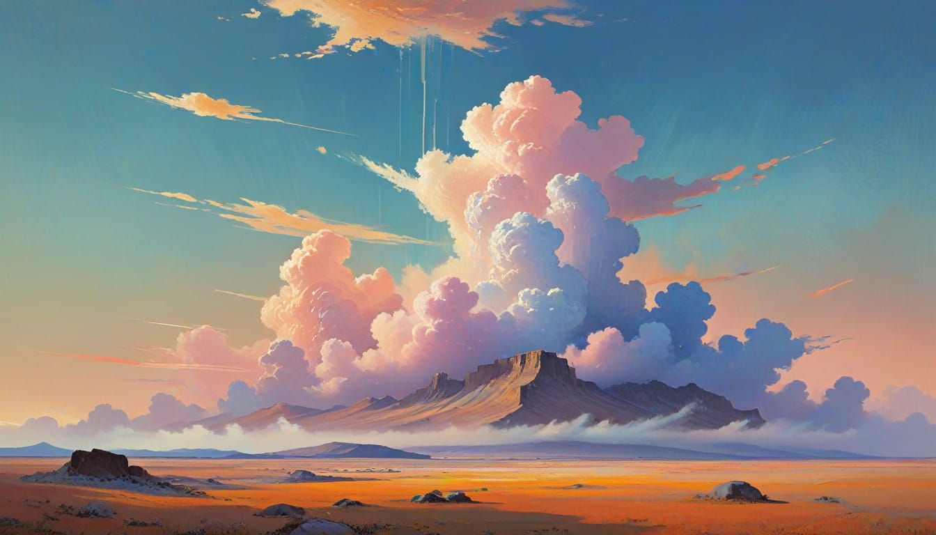 Clouds Over The Mesa - Ethereal Crystal Clouds in a Dreamy,