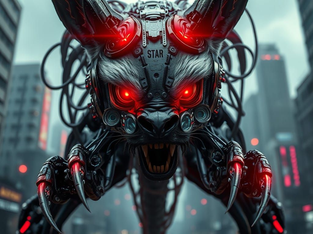 Star Wars-Inspired Cyborg Animal in Cyberpunk Land... - AI Art