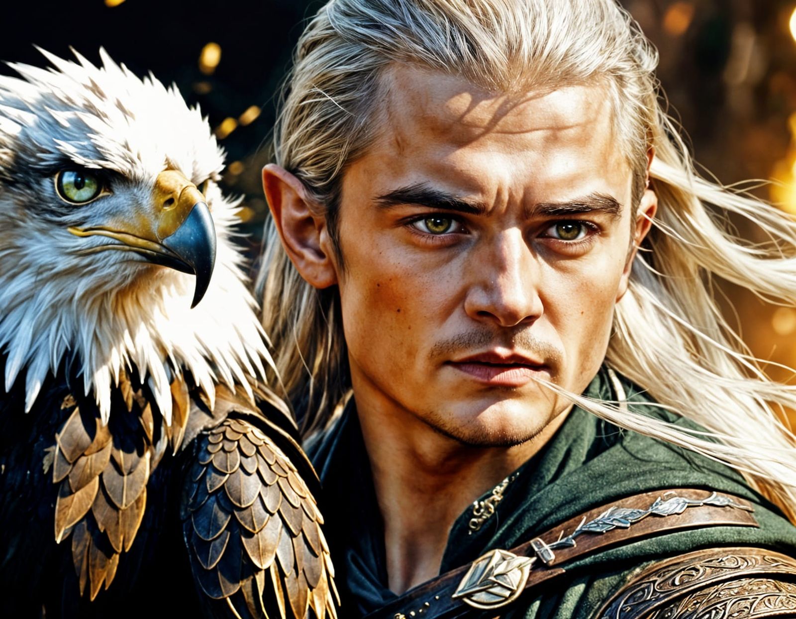 Legolas Elf Portrait in Digital Professional Photo... - AI Art